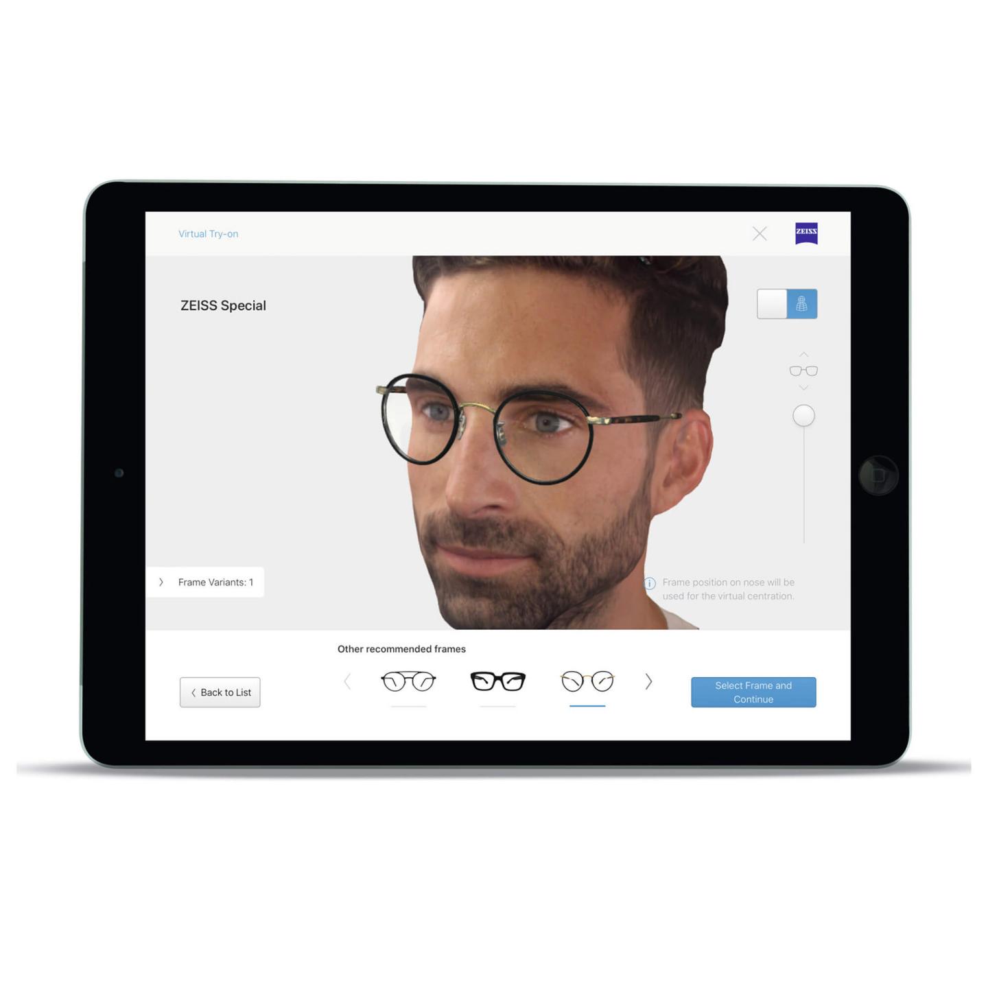 Virtuelle Fassungsanprobe